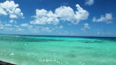 Clear water of azure ocean on background... | Stock Video | Pond5