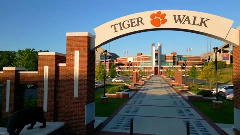 Clemson Tiger Walk in front of Memorial ... | Stock Video | Pond5