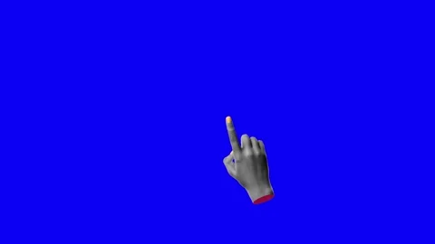 Click Hand Gesture on Blue Screen VFX El... | Stock Video | Pond5