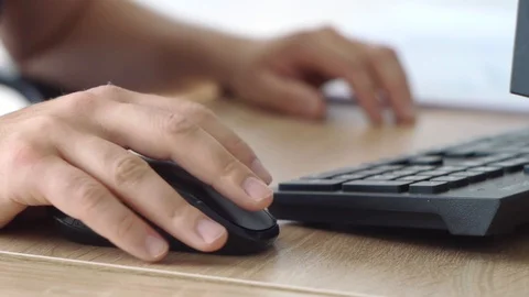 Clicking Using Computer Mouse; Typing on... | Stock Video | Pond5