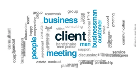 Client animated word cloud, text design ... | Stock Video | Pond5