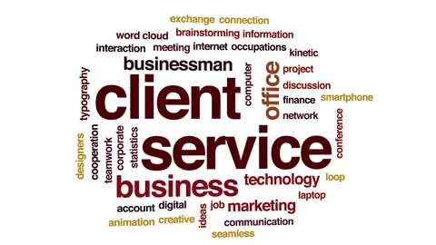 Client service animated word cloud, text... | Stock Video | Pond5