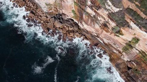 Cliff aerial view in Royal National park... | Stock Video | Pond5