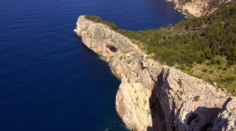 The cliff line of Mallorca with deep blu... | Stock Video | Pond5