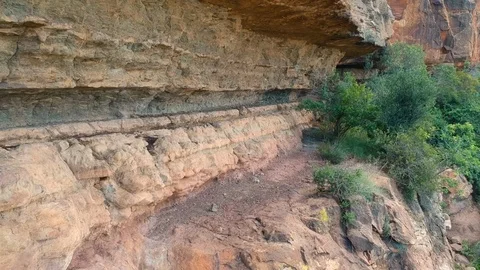 Cliffside Rock Formation Details | Stock Video | Pond5