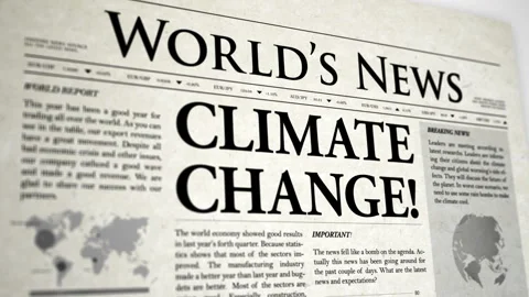 Climate Change Alert Newspaper and Graph... | Stock Video | Pond5