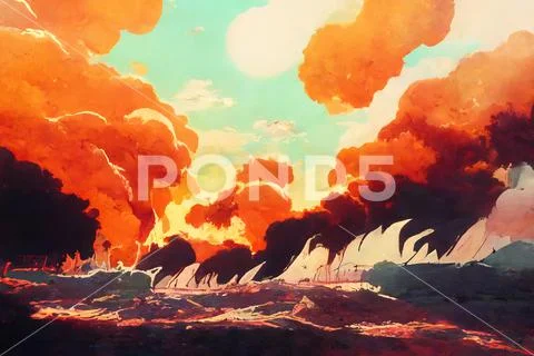 Climate change, Climate Apocalypse, Pollution, wildfires.: Royalty Free ...