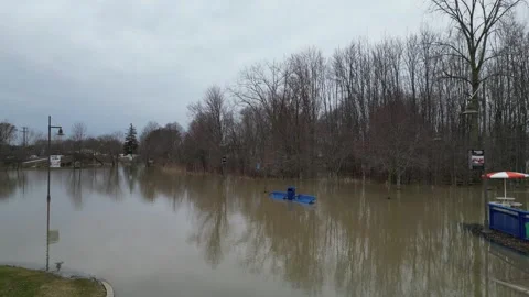 Climate Change Flooding | Aerial 4K View | Stock Video | Pond5