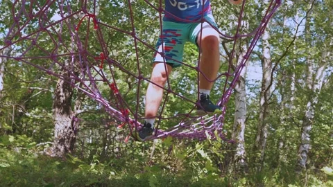 Climb the grid, obstacle course competit... | Stock Video | Pond5