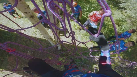 Climb the grid, obstacle course competit... | Stock Video | Pond5