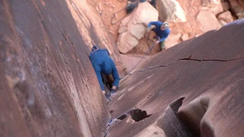 Climbing in American Desert, Top Down Vi... | Stock Video | Pond5