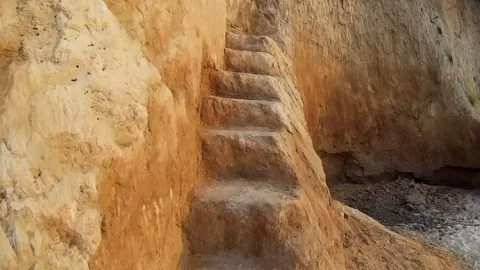 Climbing The Clay Staircase | Stock Video | Pond5
