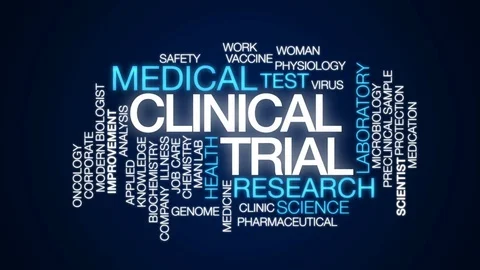 Clinical trial animated word cloud, text... | Stock Video | Pond5
