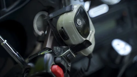 Clip of police radio attached to a polic... | Stock Video | Pond5