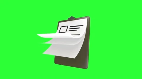 Clipboard 3D Animation Green Screen 4K | Stock Video | Pond5