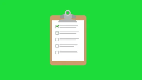Clipboard checklist 2d animation green s... | Stock Video | Pond5