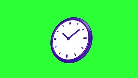 Clock 3D Animation Green Screen 4K | Stock Video | Pond5