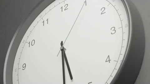 Clock Face on Dark Grey Office Wall in T... | Stock Video | Pond5