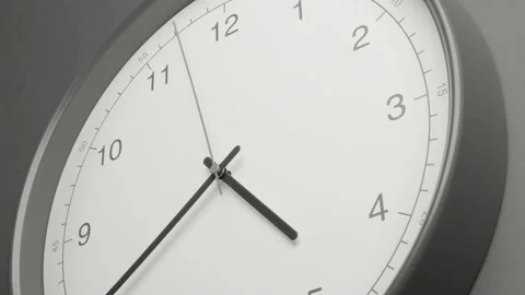 Clock Face on Dark Grey Office Wall in T... | Stock Video | Pond5