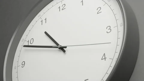 Clock Face on Dark Grey Office Wall in T... | Stock Video | Pond5