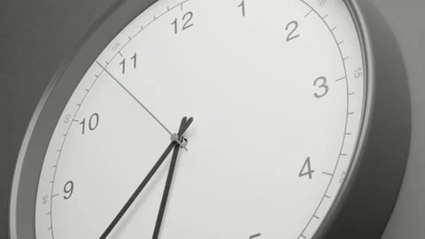 Clock Face on Dark Grey Office Wall in T... | Stock Video | Pond5