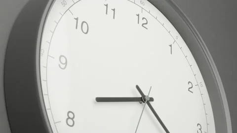 Clock Face on Dark Grey Office Wall in T... | Stock Video | Pond5