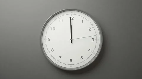 Clock Face on Dark Grey Office Wall in T... | Stock Video | Pond5