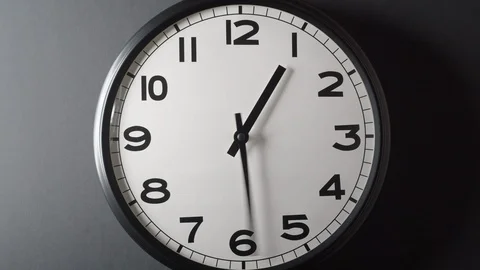 Clock Face Full Circle 12 hours on dark ... | Stock Video | Pond5