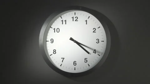 Clock Face in Time Lapse on Dark Grey Wa... | Stock Video | Pond5