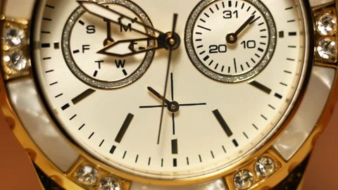 Clock hands in motion on the dial clock ... | Stock Video | Pond5