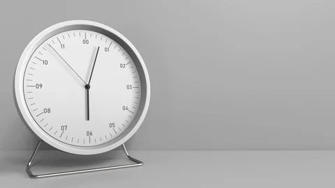 Clock measures one hour from 6:00 till 7... | Stock Video | Pond5