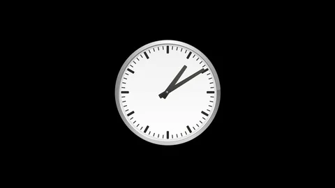 Clock minute and hour hands moving fast.... | Stock Video | Pond5