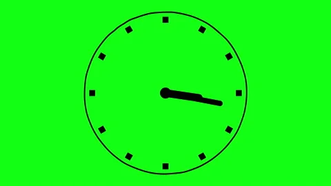 Clock with moving arrows on green backgr... | Stock Video | Pond5