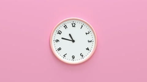 Clock Pastel Pink Time forward 4K | Stock Video | Pond5