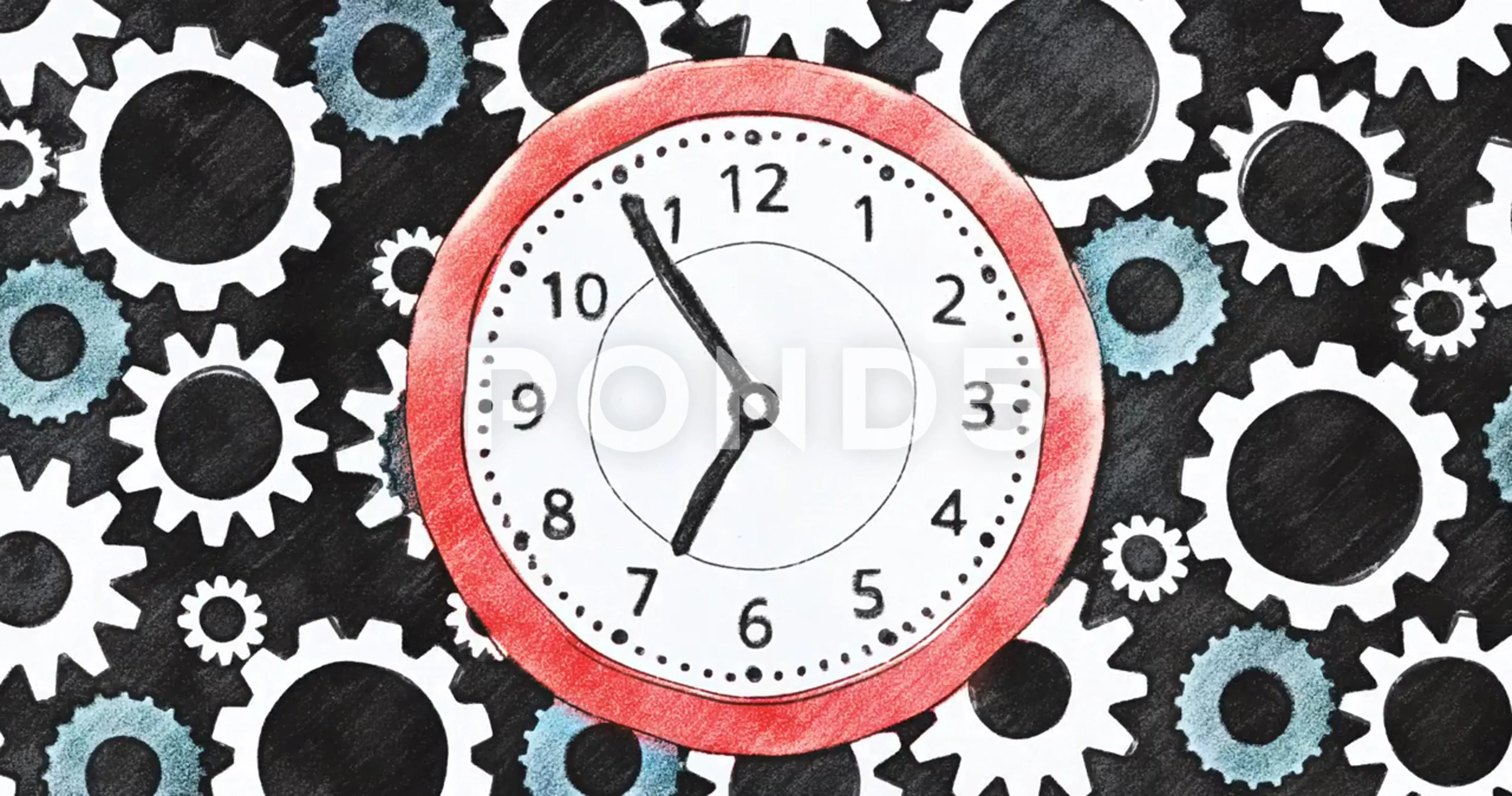 Cartoon Time Travel Clock