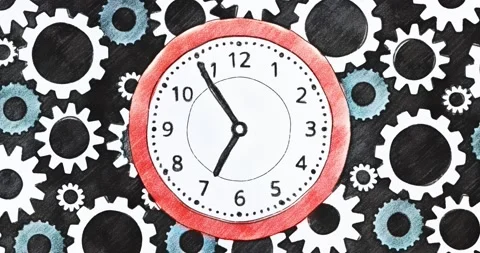 Clock Time Travel Cartoon in Color Penci... | Stock Video | Pond5