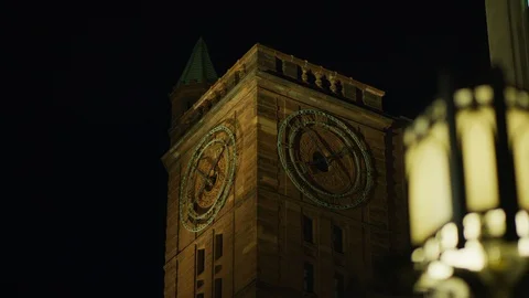 Clock Tower Night Stock Footage ~ Royalty Free Stock Videos | Pond5