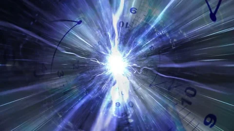 Clocks Tunnel and Fibers, Time Travel Co... | Stock Video | Pond5