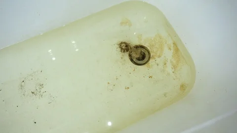 Clogged bathtub drain. | Stock Video | Pond5