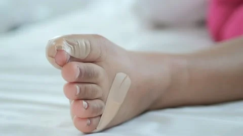 close up of 5 years old child dry feet o... | Stock Video | Pond5