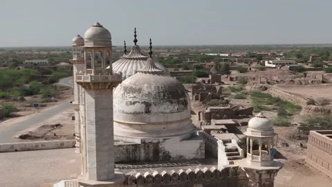 Close up aerial shot of the Derawar Fort... | Stock Video | Pond5