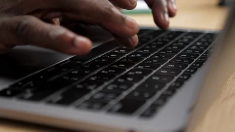 Close up African American hands typing t... | Stock Video | Pond5