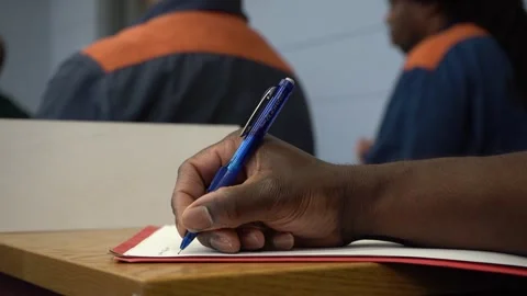 close up african american writing in pri... | Stock Video | Pond5