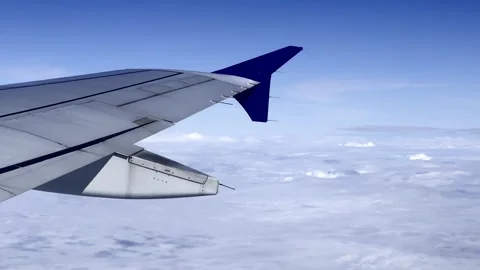 Close-up of Airbus A320 wing surface fly... | Stock Video | Pond5
