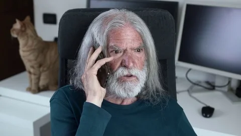 Close up on angry and serious elderly ma... | Stock Video | Pond5