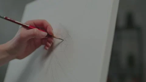 Close-up of artist female hand drawing s... | Stock Video | Pond5