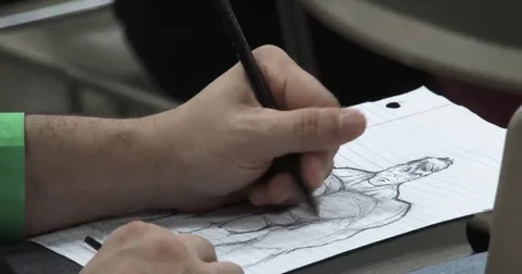 Close Up of Artist Hand Drawing - 4k | Stock Video | Pond5