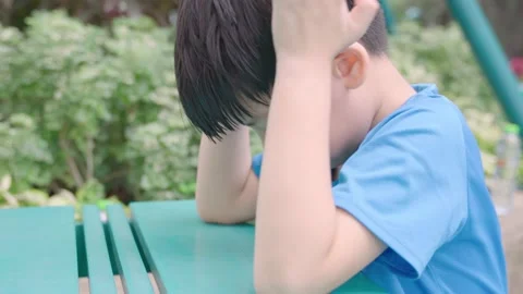 Close up of Asian autistic student child... | Stock Video | Pond5