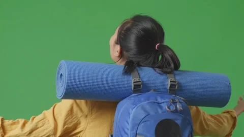 Close Up Back View Of A Female Hiker Wit... | Stock Video | Pond5