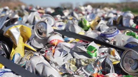 Close-up of a bale of aluminum cans comp... | Stock Video | Pond5
